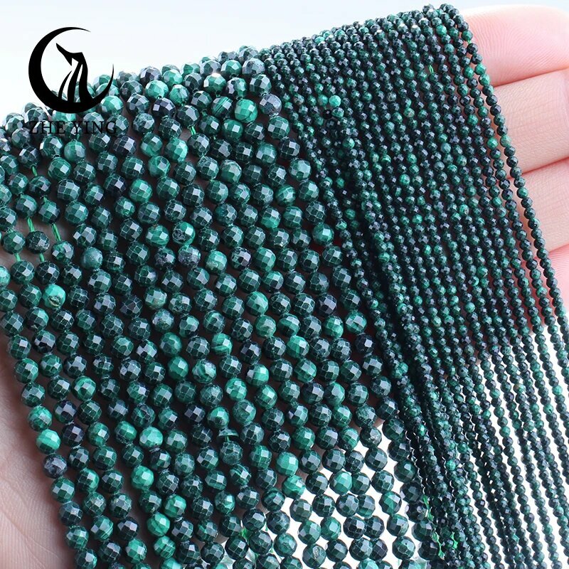 Бусины ZHEYING из натурального камня 2, 3, 4 мм: Изумрудный, 3mm(about 120pcs), 148Malachite 2A