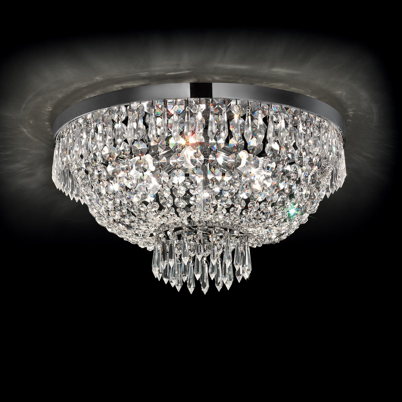 Люстра потолочная ideal lux Caesar PL6 макс.6х40Вт IP20 G9 230В Прозрачный/Хром Хрусталь/Металл 093475.