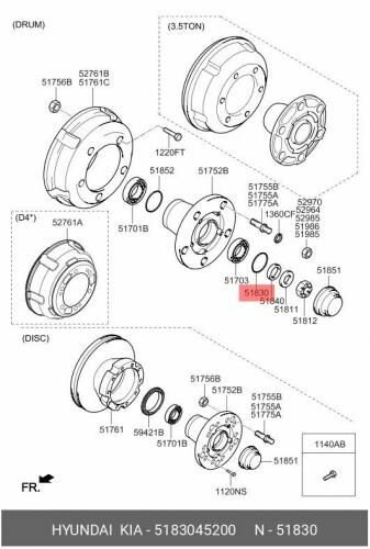 Уплотнительное кольцо ступици колеса Hyundai / Kia (Mobis) 5183045200