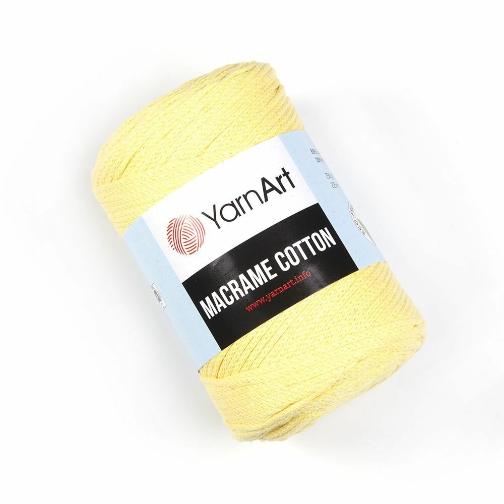 Пряжа YarnArt Macrame Cotton (2 мотка) 754 светло-желтый