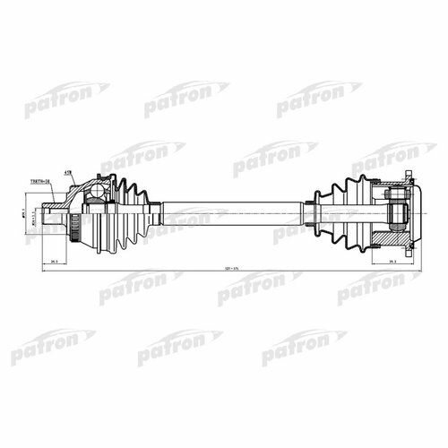 Вал приводной Patron PDS0025 для Audi A4
