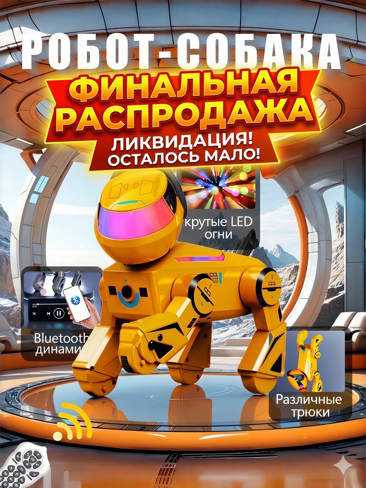 Умная робот собака на пульте управления, интерактивная игрушка щенок для мальчиков, говорящая на русском языке, синий
