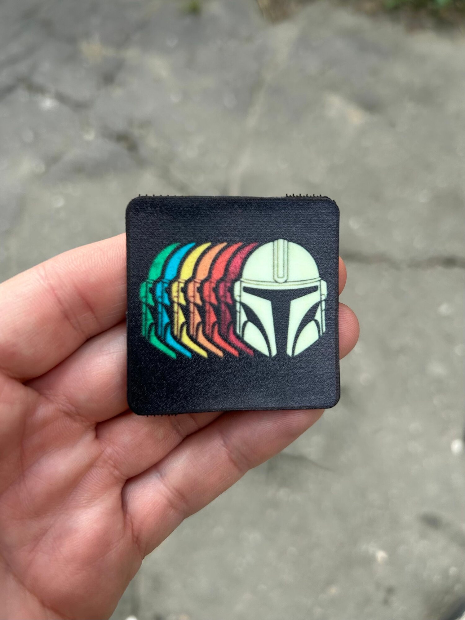 Mandalorian / Шеврон на липучке светящийся, патч 5 на 5 см / Прочный, не выцветает