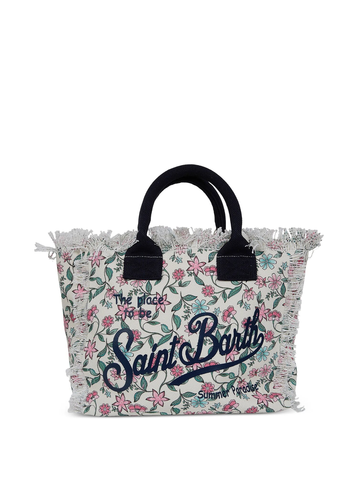 Сумка Floral-print frayed-edge tote bag
