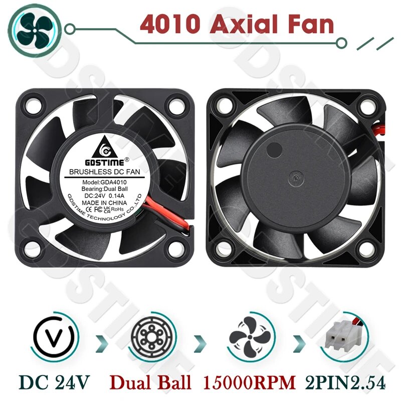 Gdstime 4010 Axial Fan 24V, 15000RPM, 2 шт