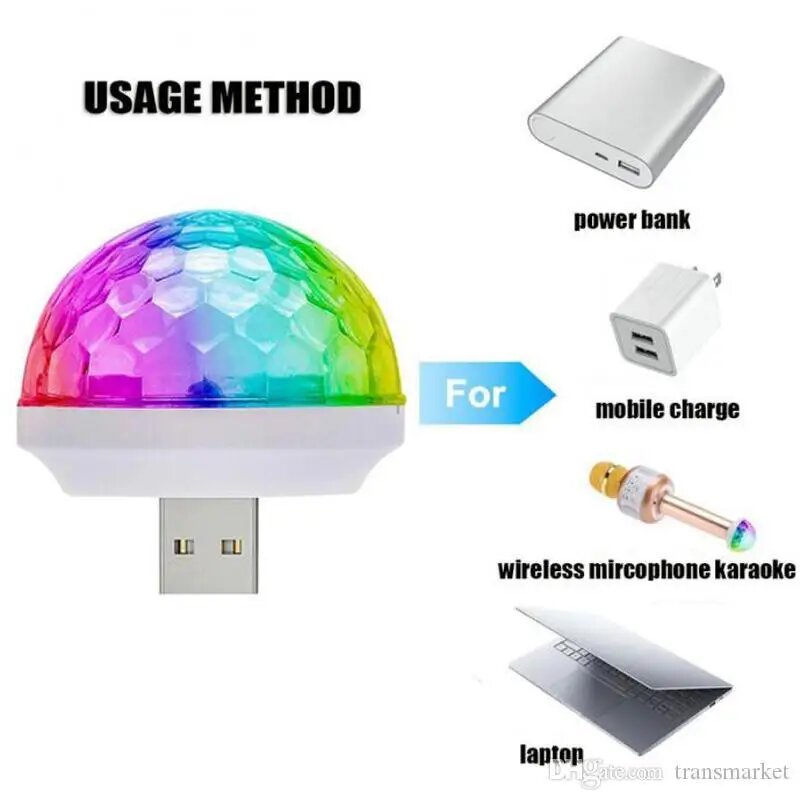 KDULIT USB мини диско шар для караоке USB Plug — фото 1