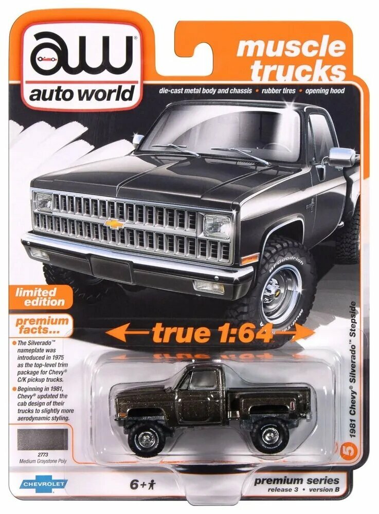 Auto World, литая модель 1:64(B5 1981 Chevy Silverado)