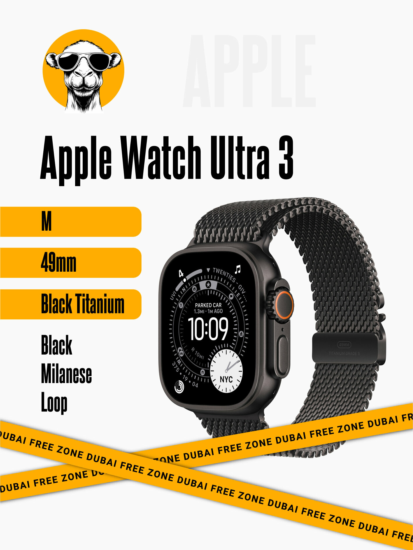 Смарт-часы Apple Watch Ultra 3 2025 Black Titanium Milanese Loop M