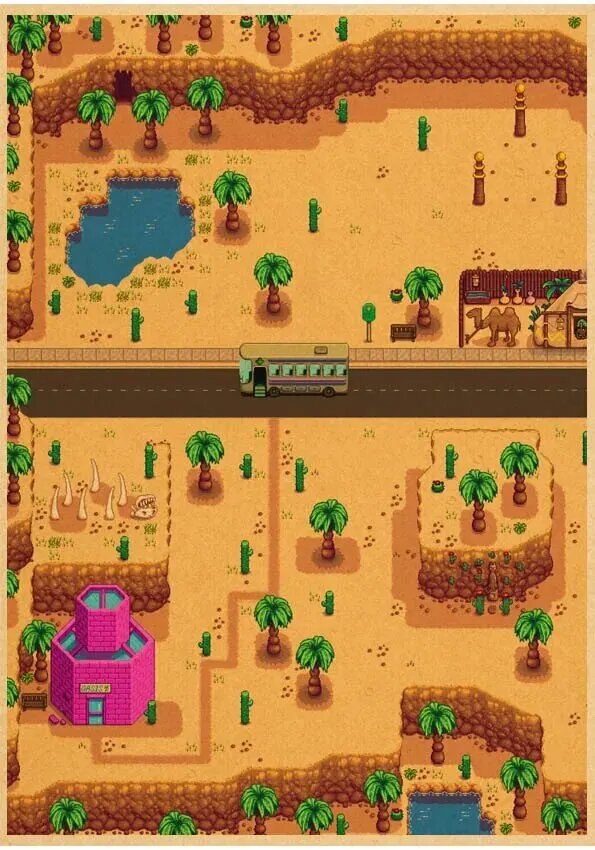 Печать на холсте Stardew Valley Ночной Рынок M, 50X70CMNoFrame