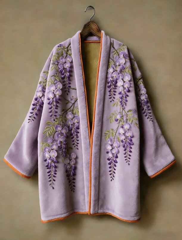 Фланелевый халат DIDUQIPAO в стиле Харадзюку Фиолетовый, XXXL, kimono 18