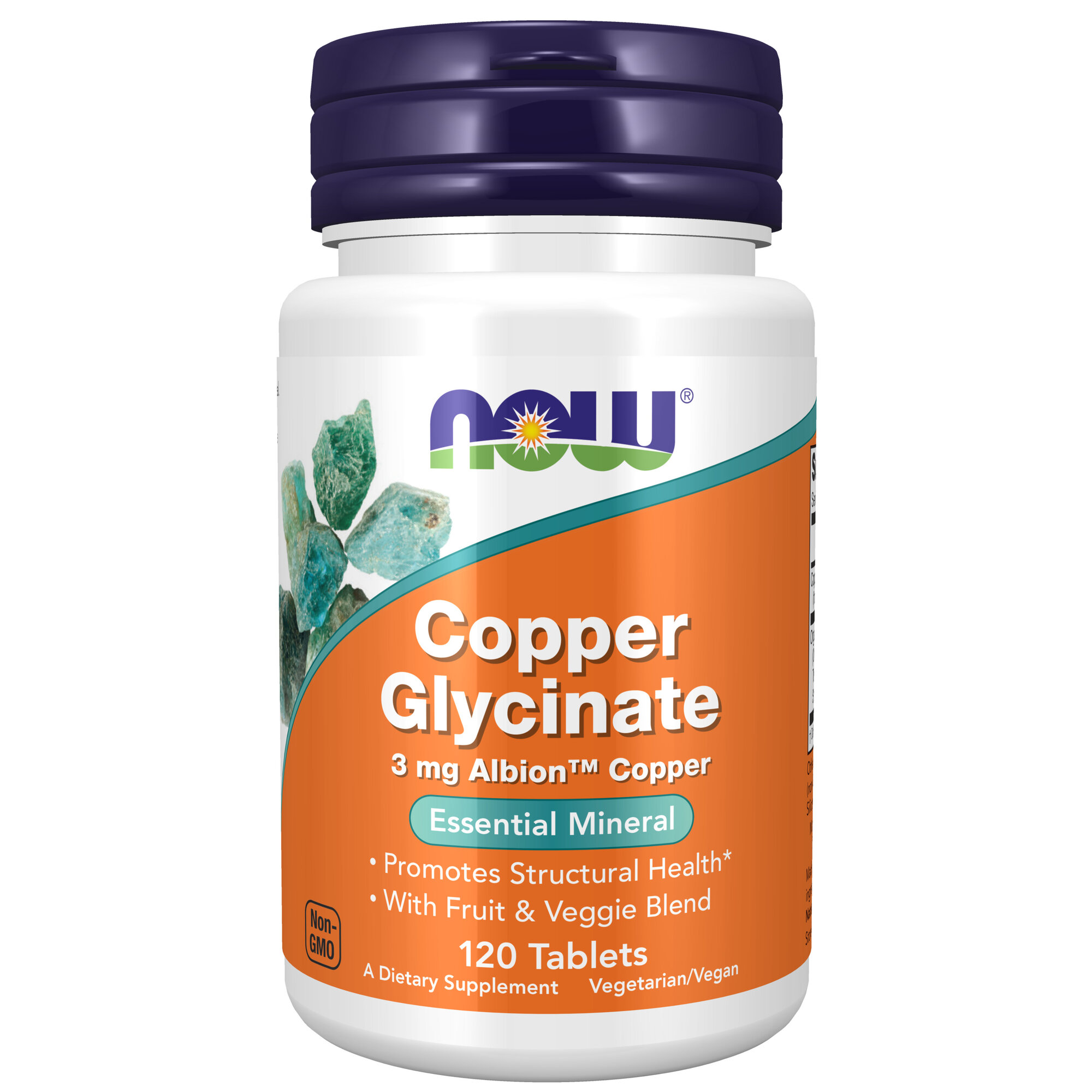 NOW Copper Glycinate, Глицинат меди, 120 таблеток, Витамины для выносливости, кожи и суставов, нервной системы и иммунитета взрослым