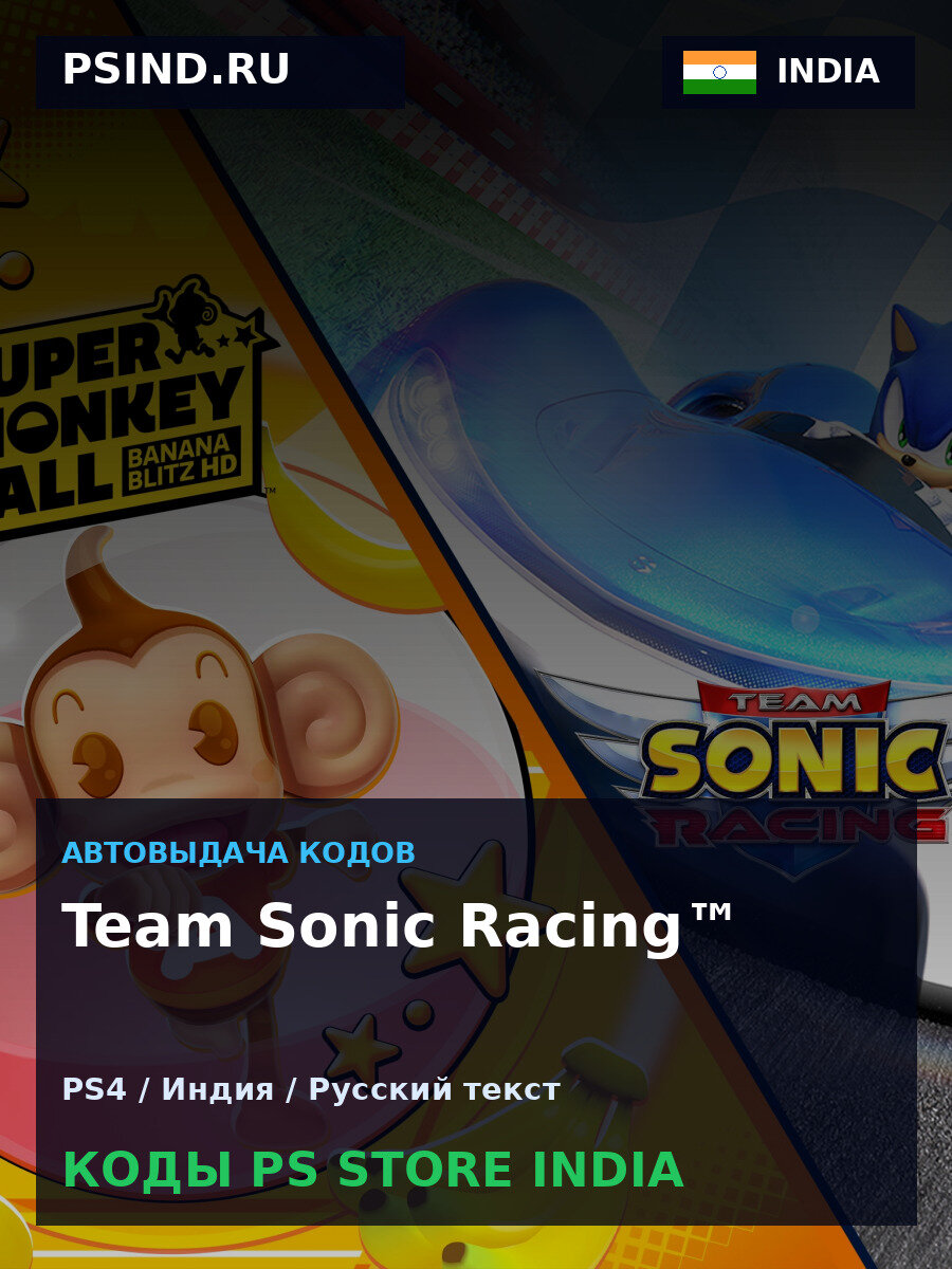 Team Sonic Racing™ PS4 — PlayStation Store Индия, цифровая версия