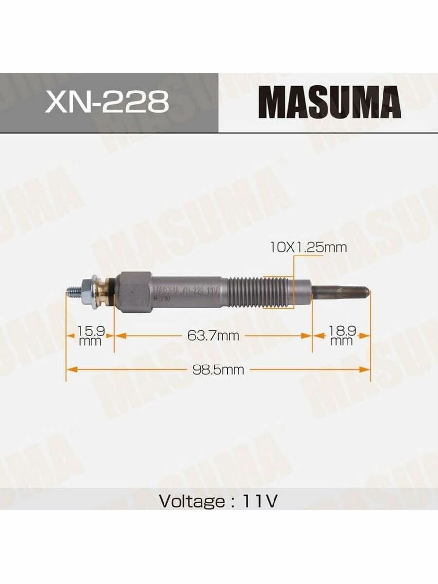 Cвeчa нaкaливaния MASUMA XN228 для NISSAN Primera, Sunny / Ниссан Примера, Санни