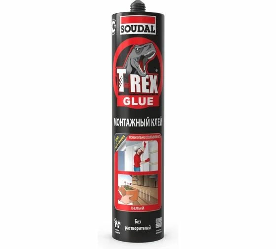 Монтажный клей SOUDAL T-REX моментальная схватываемость 380 г Белый
