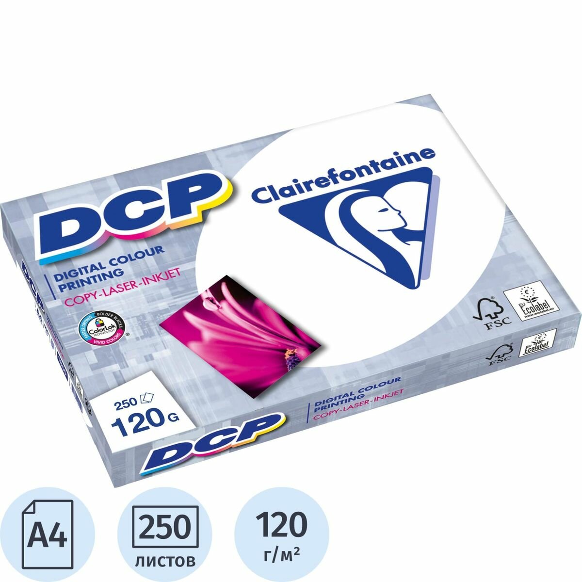 Бумага для цветной лазерной печати DCP (А4, 120г, 170% CIE) 250 листов (1844С)