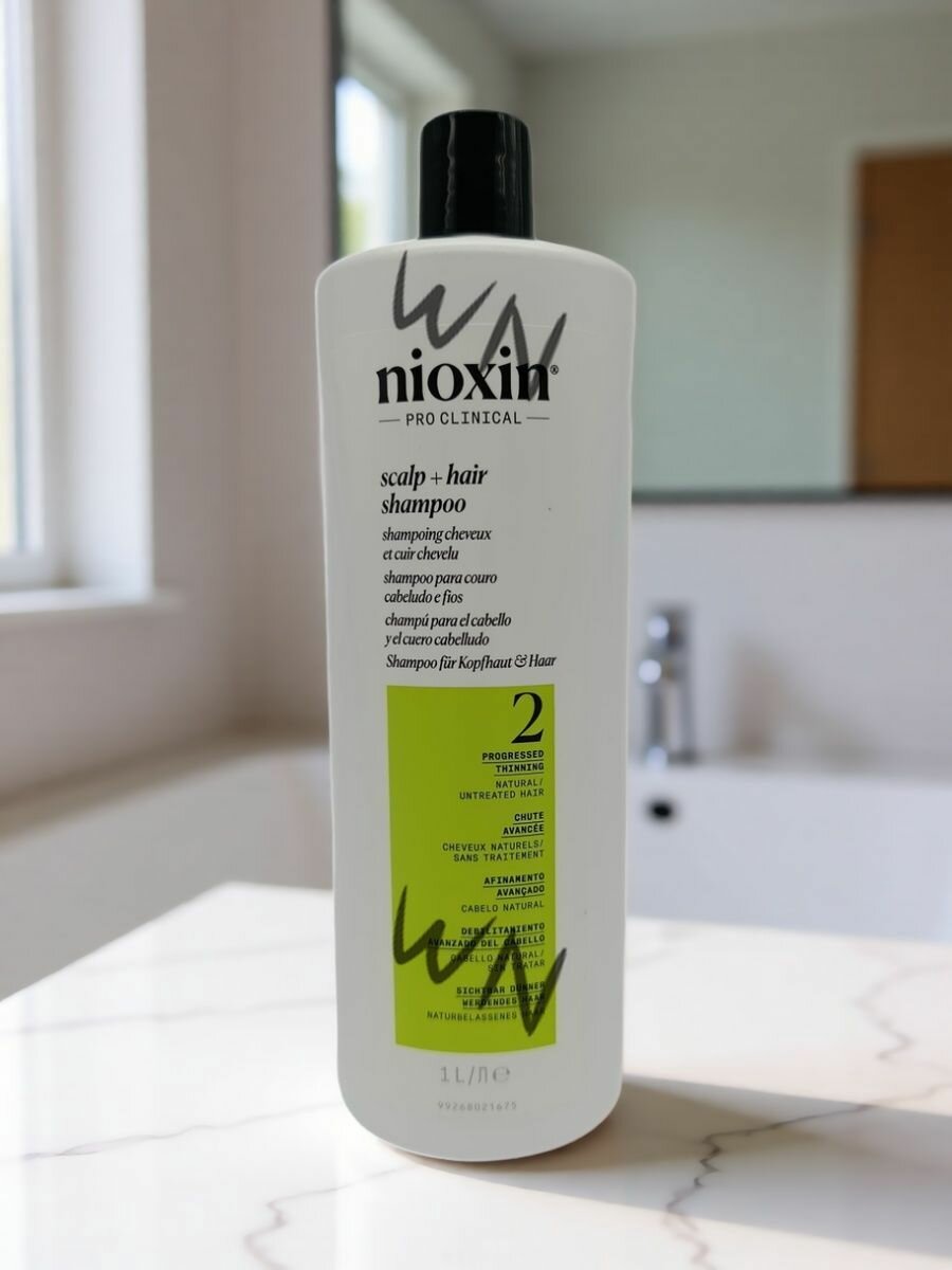 Nioxin Очищающий шампунь (Система 2) Cleanser System 2, 1000 мл Для заметно редеющих тонких натуральных волос