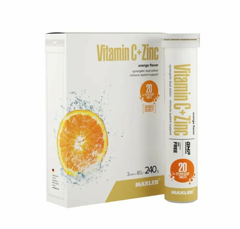 Vitamin C plus Zinc 20 tabs Mxl, ананас