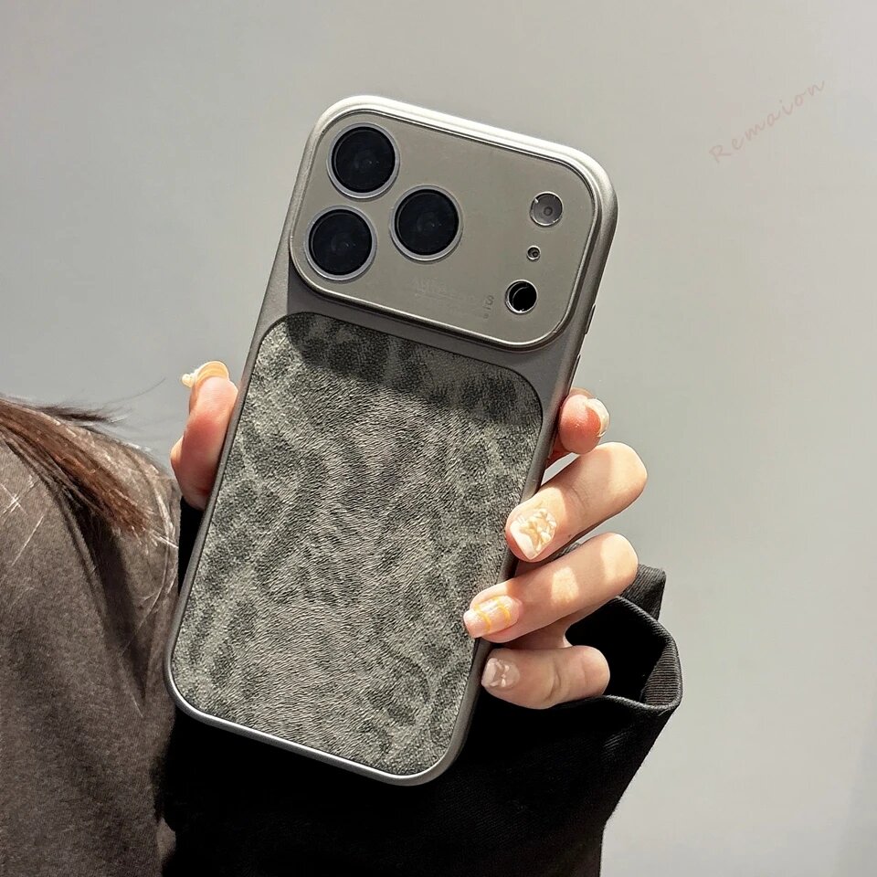 Чехол для телефона Big Windows из леопардовой кожи для iPhone 17 13 Серый, Gray GG, For iPhone 16Pro