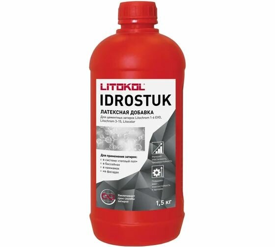Латексная добавка для затирок LITOKOL IDROSTUK, 1.5 кг