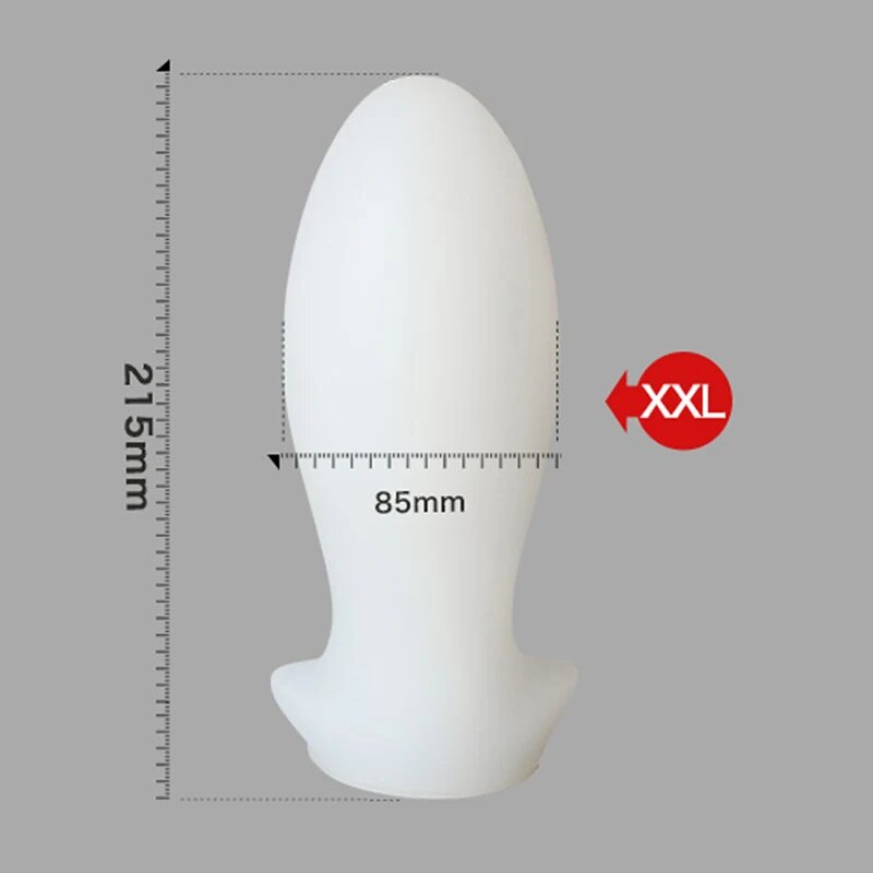 Белый XXL анальный вибратор, дилдо 215 мм