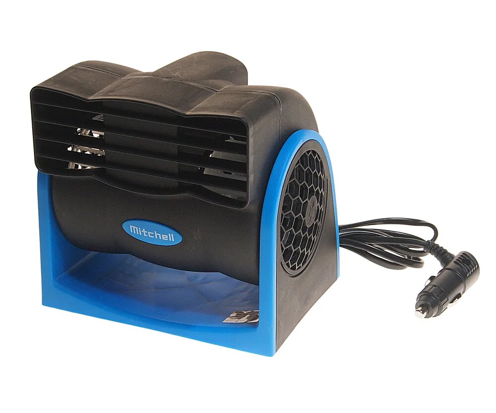 Вентилятор HX-301 16см (6") 12V (9/13W) диммер, безлопастной, black/blue MITCHELL