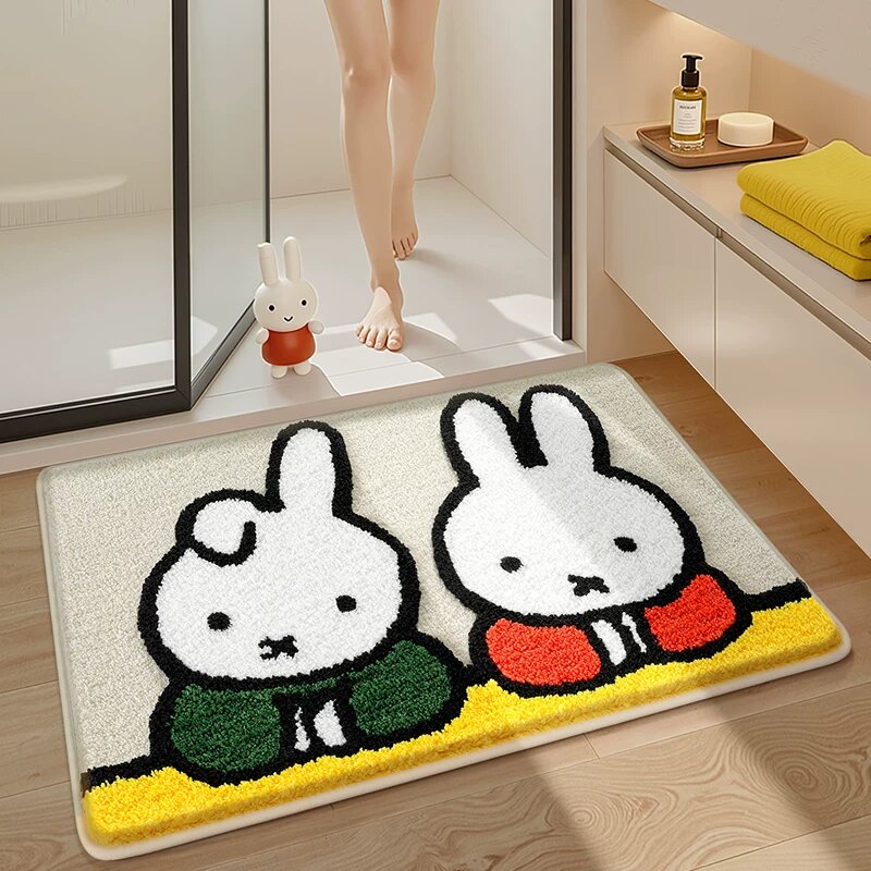 Впитывающий коврик для ванной комнаты Miffy Collaboration, толстый быстросохнущий велюровый нескользящий коврик для