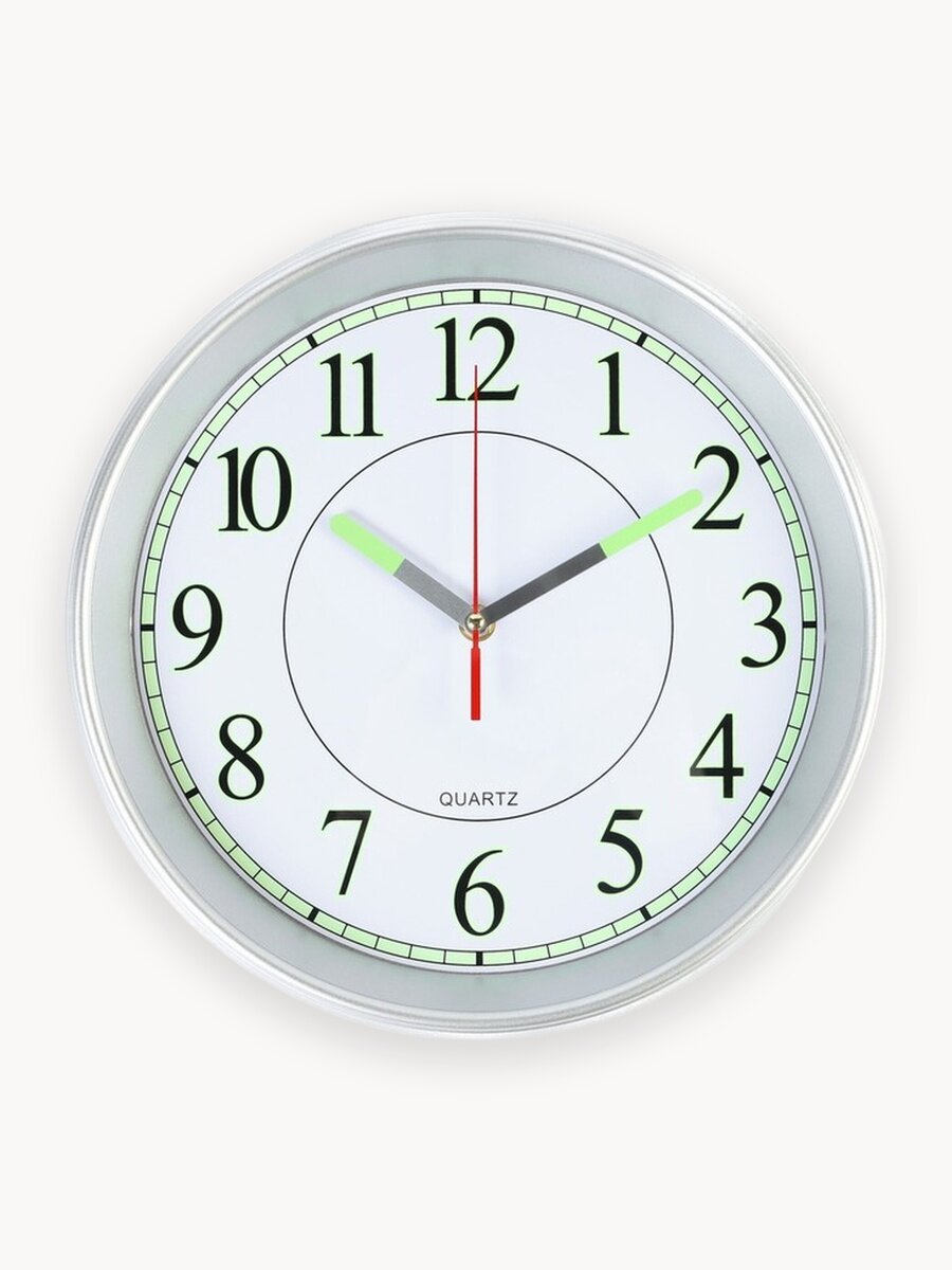 Часы настенные интерьерные «Илони», плавный ход, флуоресцентные, d-30 см