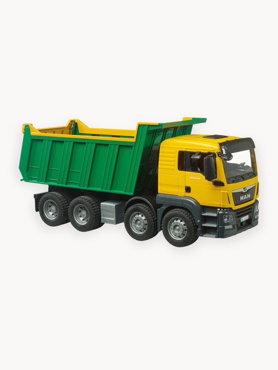 Брудер, самосвал Mercedes (зеленый с желтым), Bruder, длина 55 см, 03-766
