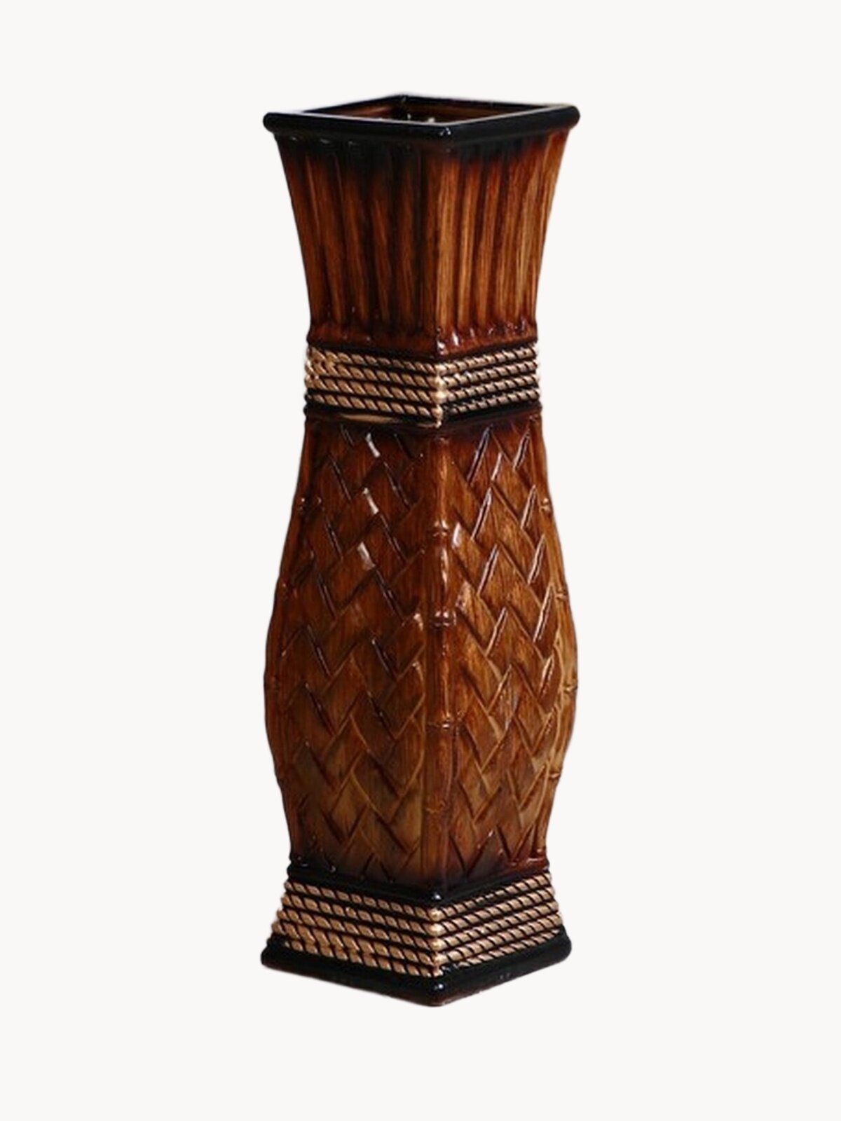 Ваза напольная «Лирика», 15×60 см, d=13 см, керамика, коричневая