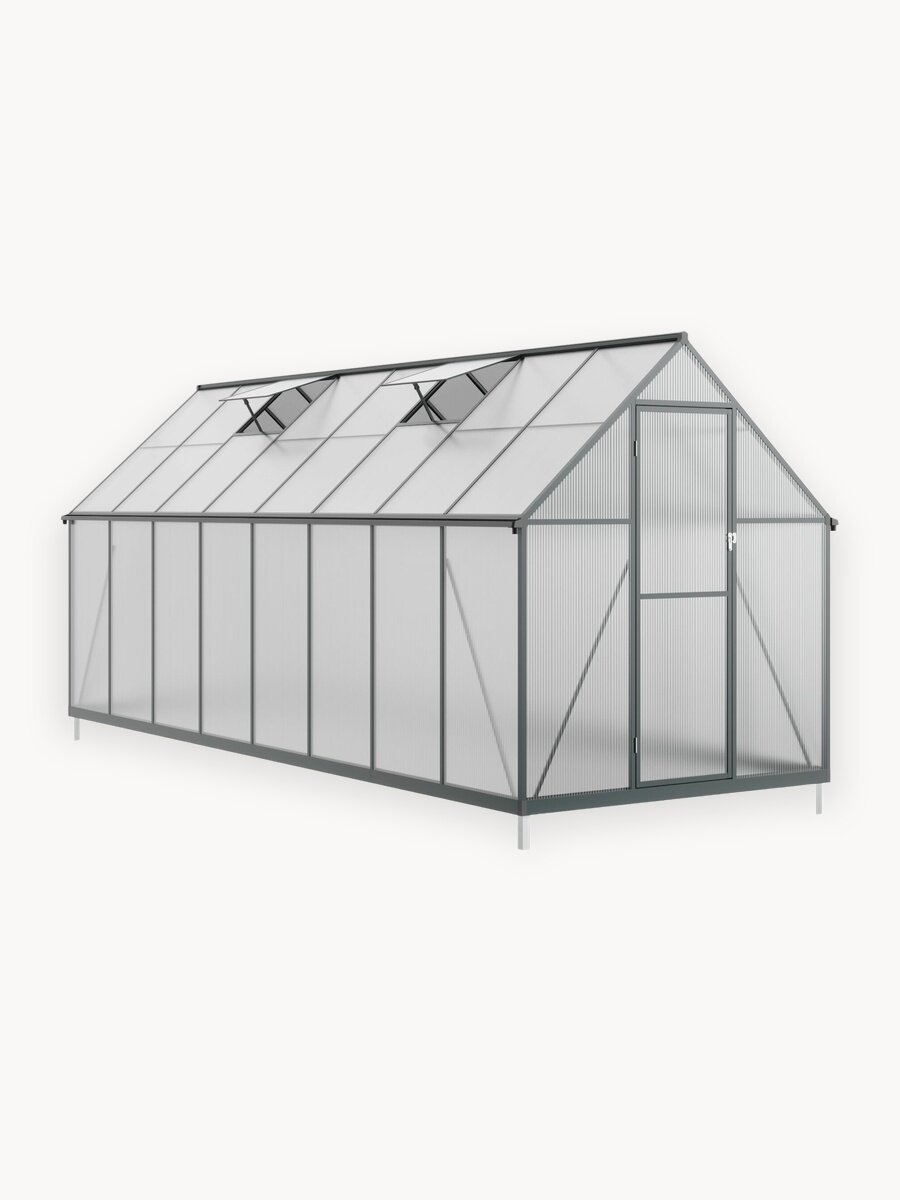 Дачная теплица из поликарбоната Klesto GH445, легкосборная (ДхШхВ - 445х178х195 см)