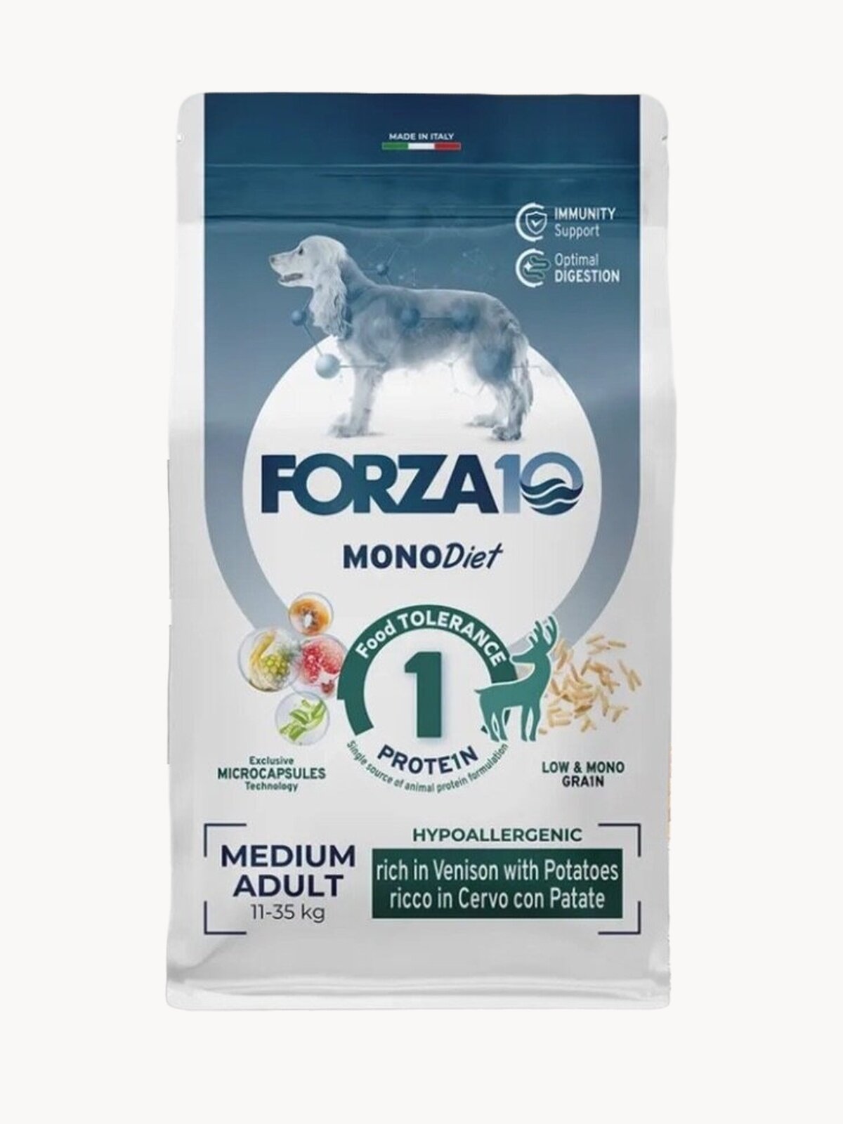 Сухой корм для собак средних пород Forza10 MonoDiet Medium Adult с олениной - 1,5 кг