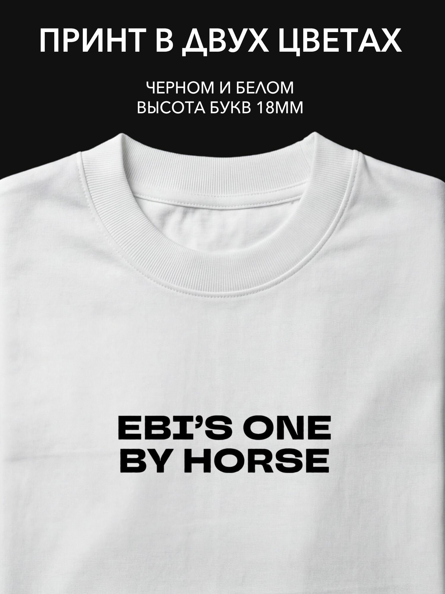 Термопринт надпись на одежду "ebi s one by horse" для создания мемов и приколов на футболке или худи