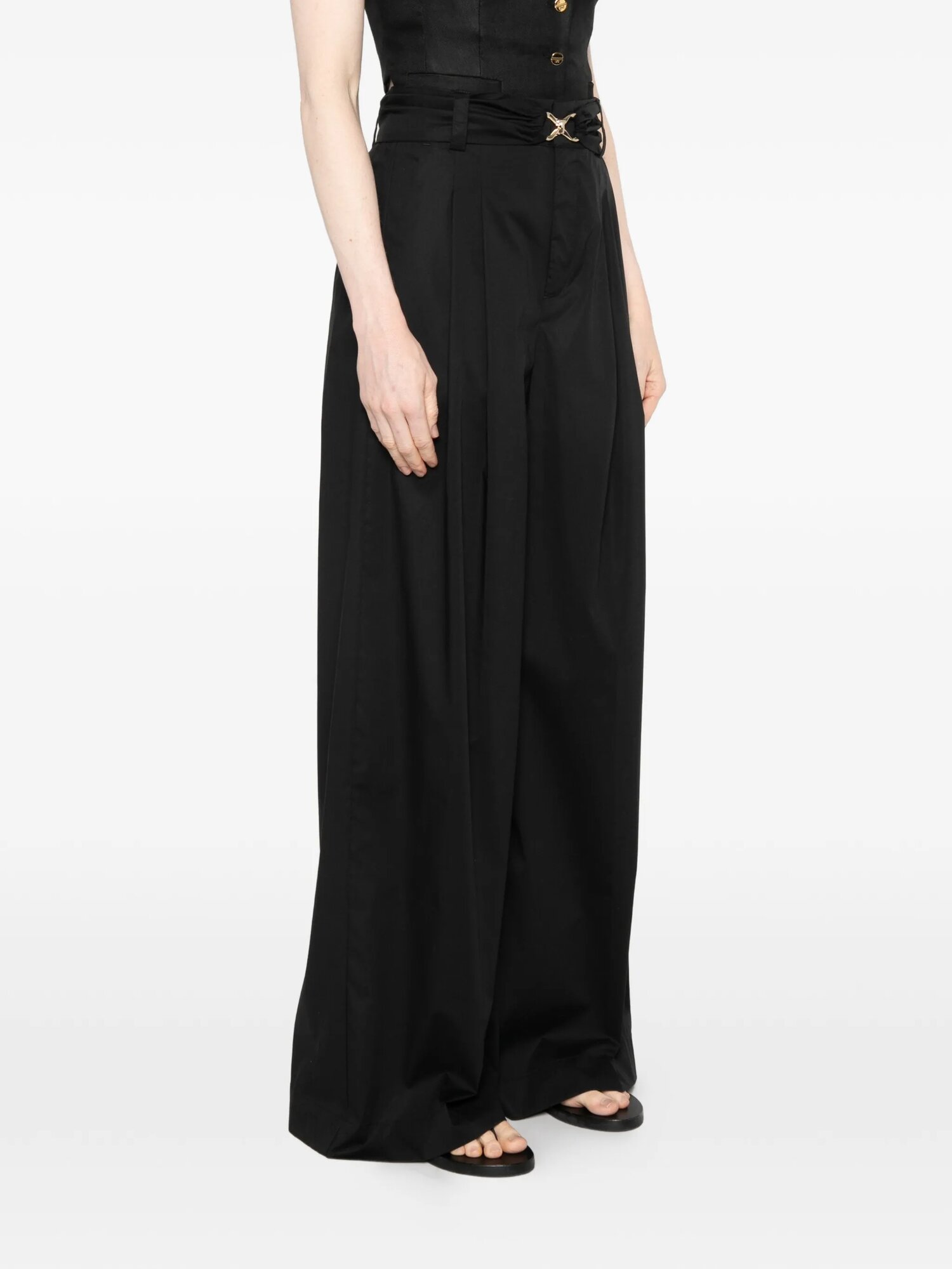 Брюки Twinset Milano Wide-leg trousers, размер 42, black/black — фото 1