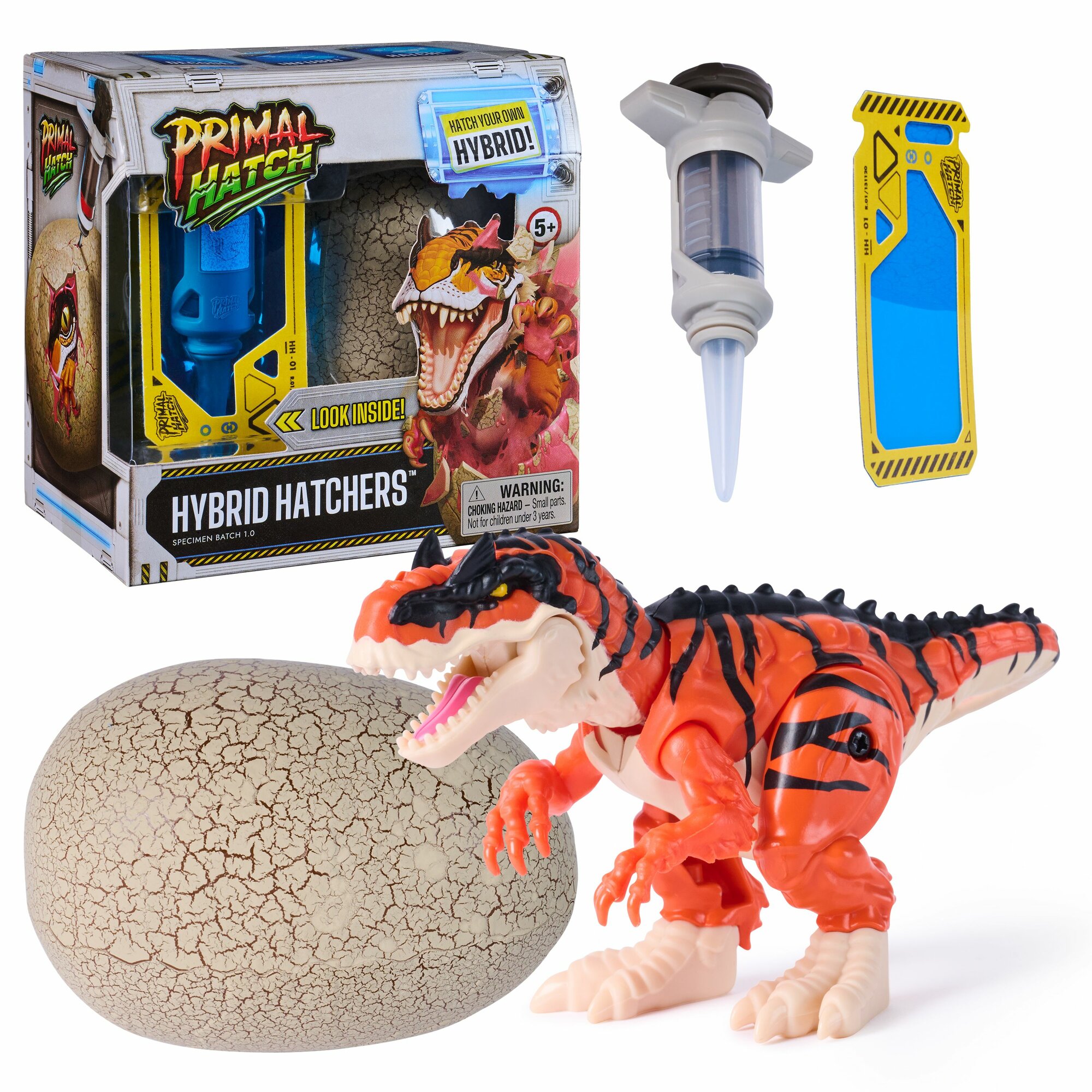 Мир юрского периода Spin Master Primal Hatch Hybrid Hatchers / Детская игрушка-сюрприз в виде яйца динозавра с таинственным динозавром, подходит для детей старше 3 лет