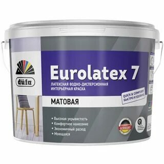 Краска интерьерная Dufa Eurolatex-7 для стен и потолков, 10 л, матовая