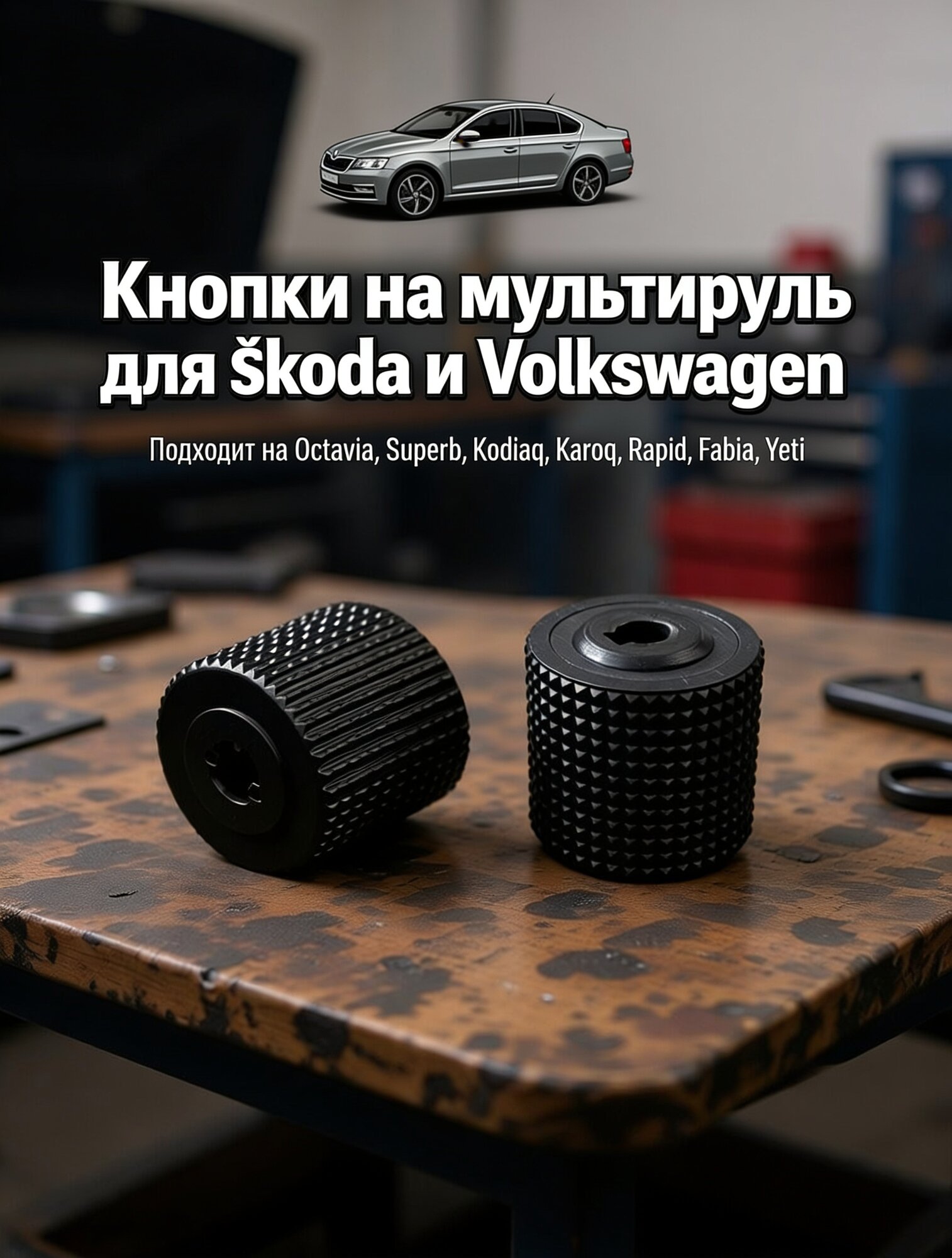 Крутилка мультируля Skoda (колёсико джойстика) — ремкомплект 2 шт, 3D. Octavia, Superb, Kodiaq, Rapid, Fabia, Yeti