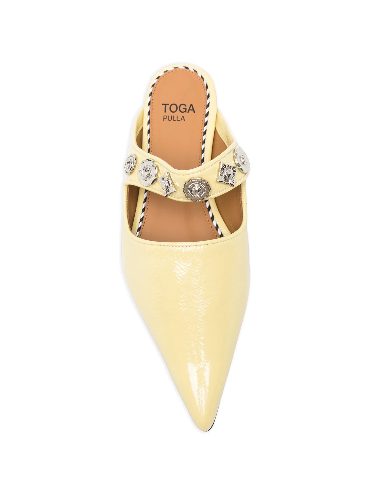 Мюли Toga Pulla Stud-embellished pointed-toe mules, размер 39, светло-желтый — фото 1