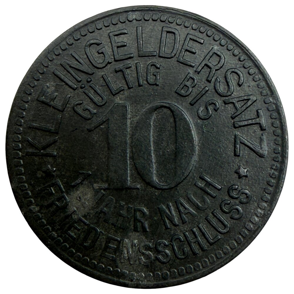 Германия, Германская империя, Мойзельвиц 10 пфеннигов 1918 г. (Zn)