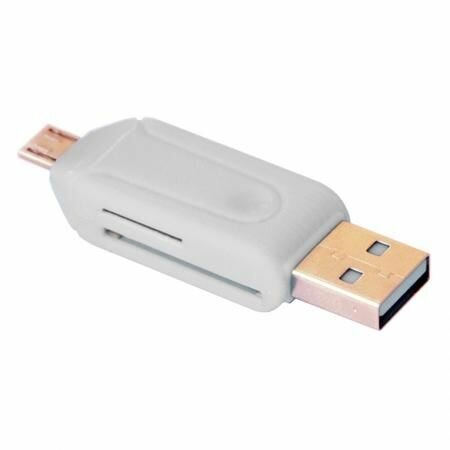 Картридер Perfeo OTG Сard Reader 2.0 White (mSD, mSDHC, SD, SDHC) PF-VI-O004, 1шт.