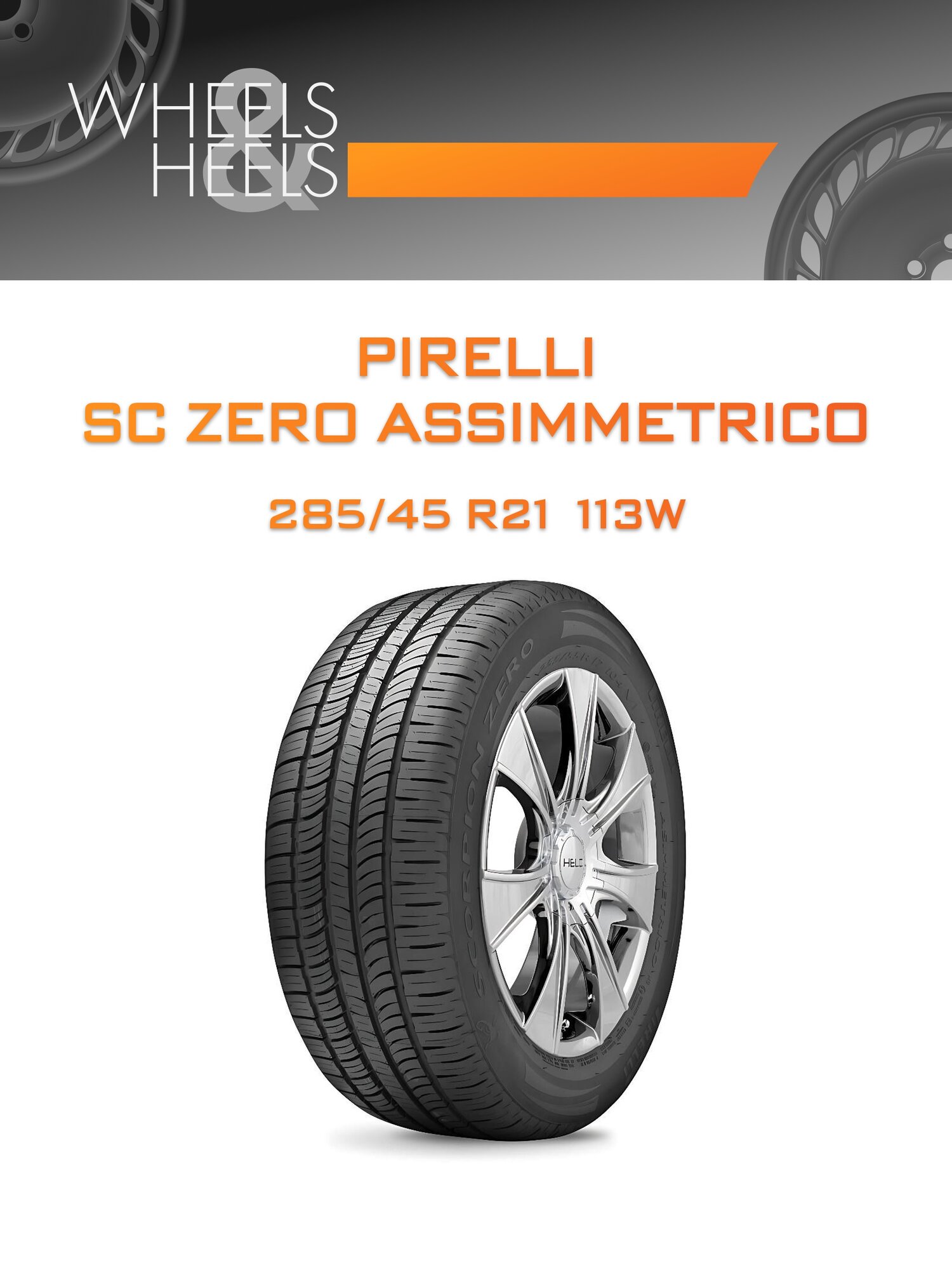 Шина автомобильная Pirelli SC ZERO ASSIMMETRICO 285/45 R21 113W XL SUMMER, летняя, универсальная