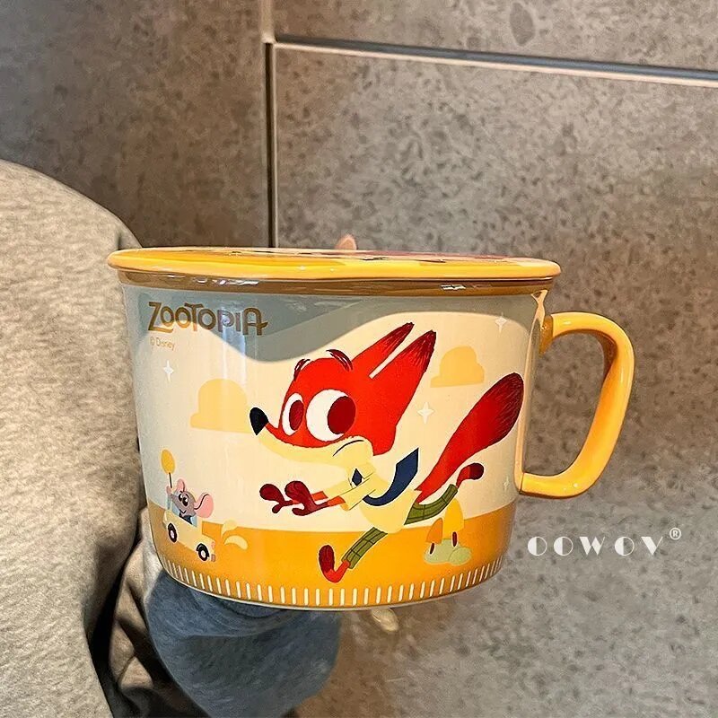 Многофункциональная керамическая пиала с крышкой и ручкой 13.5 см, 1 шт, оранжевый