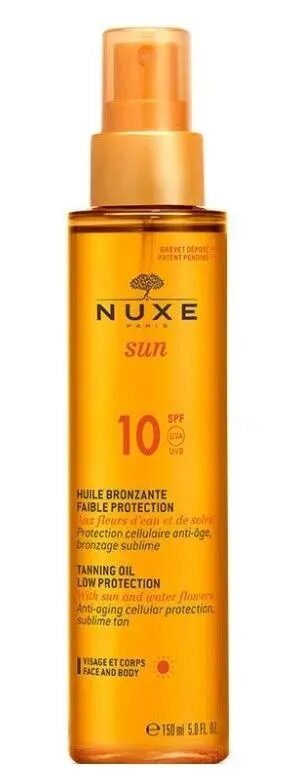 Nuxe Sun Масло для загара с солнцезащитным фактором SPF 10, 150 мл