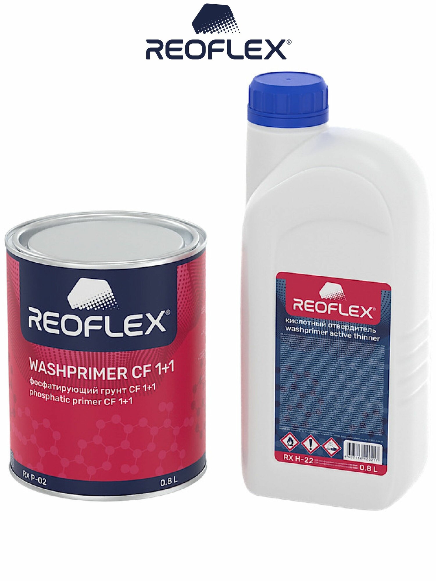 REOFLEX Фосфатирующий грунт (желтый, 0.8л) CF 1+1 Washprimer CF 1+1 RX P-02 + отвердитель (0.8л)