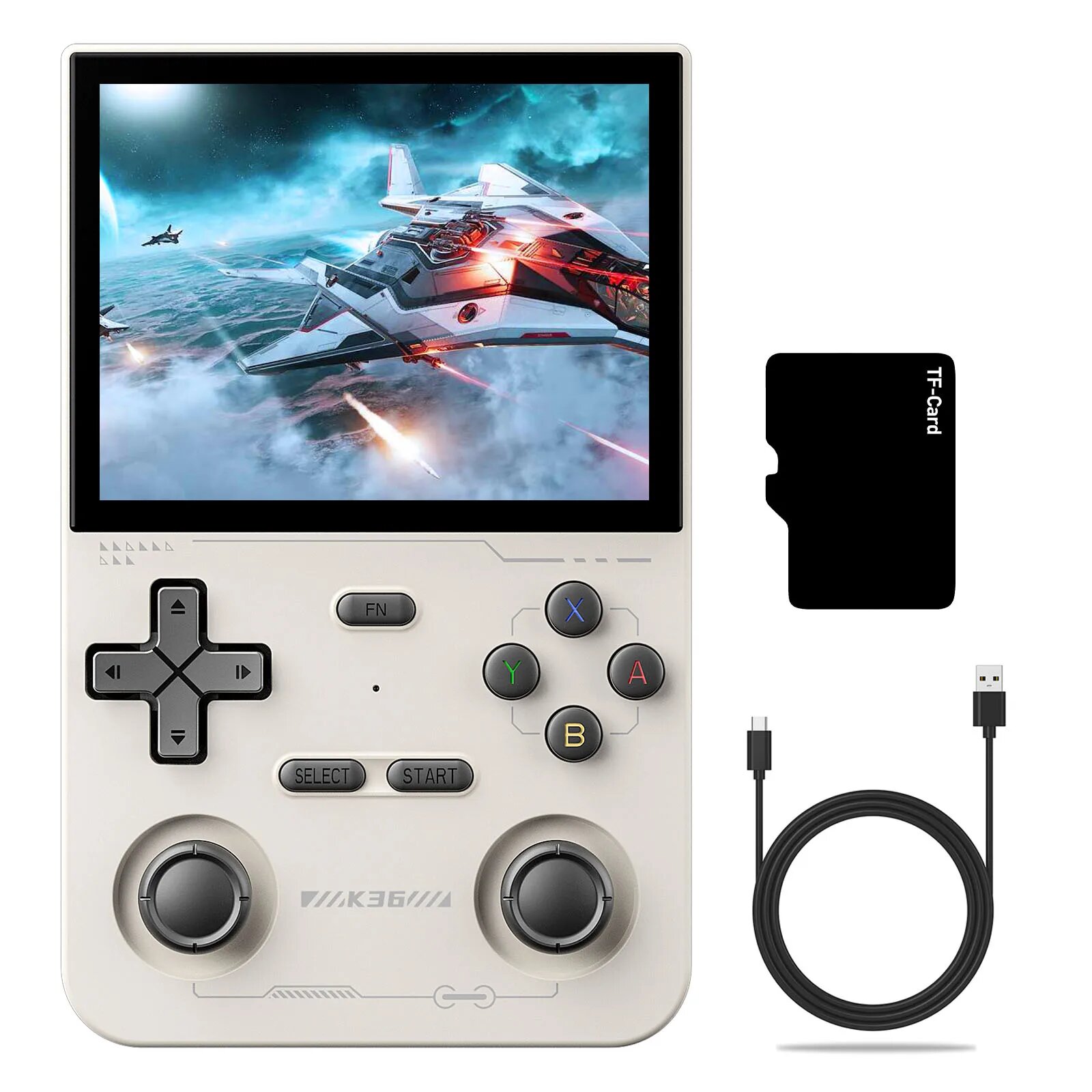 Портативная игровая консоль K36 Retro для 16000 игр Белый, white
