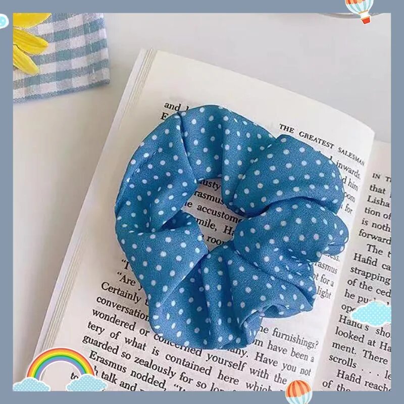 Фиолетовая сетчатая резинка для волос 25 blue and white po