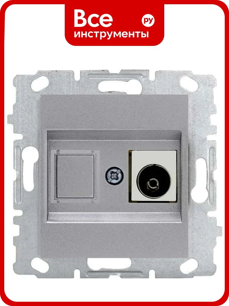 Розетка Metronex Electric Exclusive Silver Metallic телевизионная без рамки FRZ00041012SER, серый