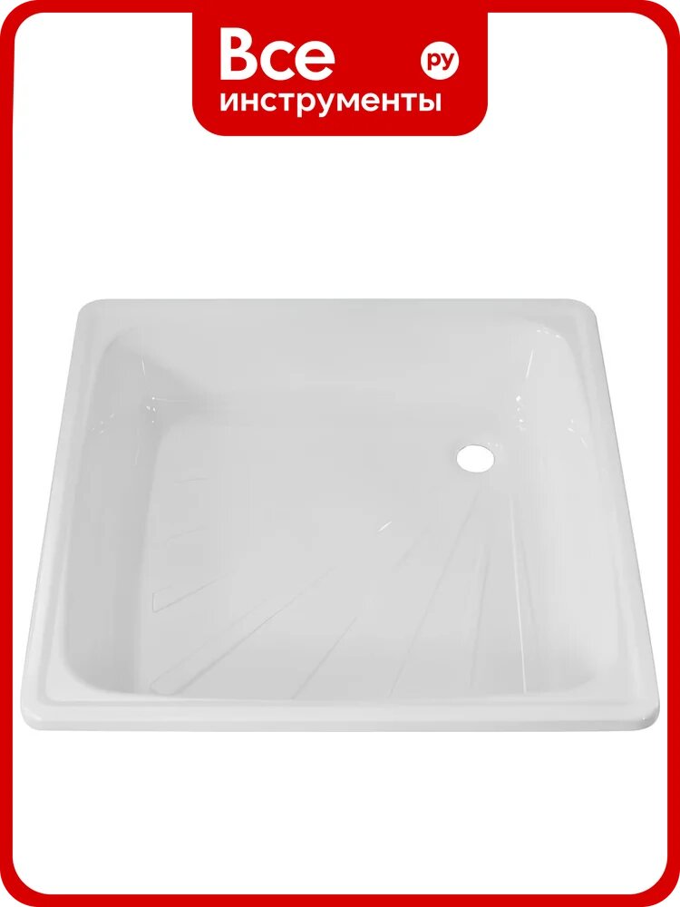 Поддон стальной Selena 90x90 квадрат, белый, рифленый б/к 023-2589