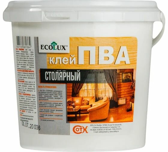 Столярный клей ПВА ECOLUX 5 кг