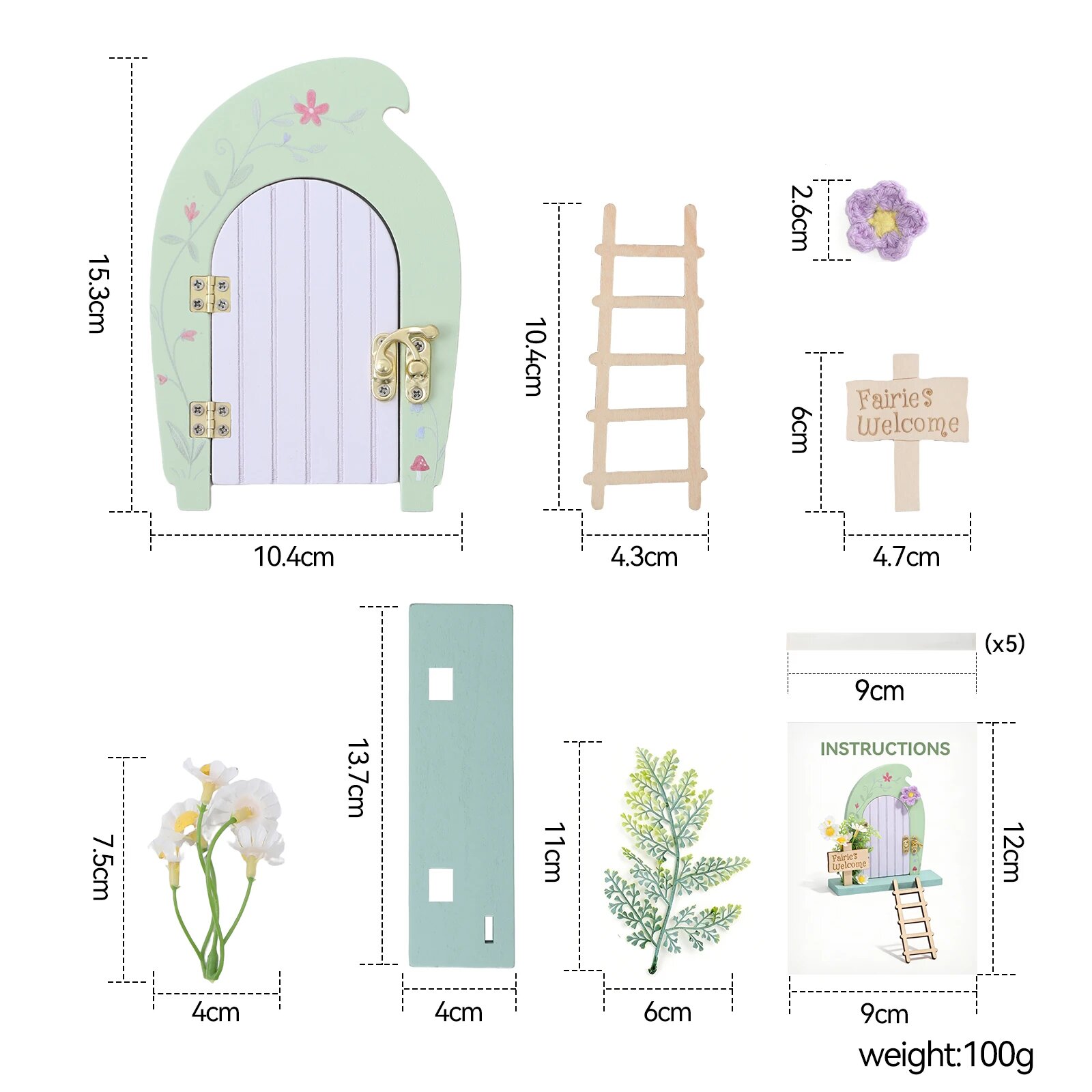 Деревянные волшебные ворота для зубной феи Baby Carrier green door