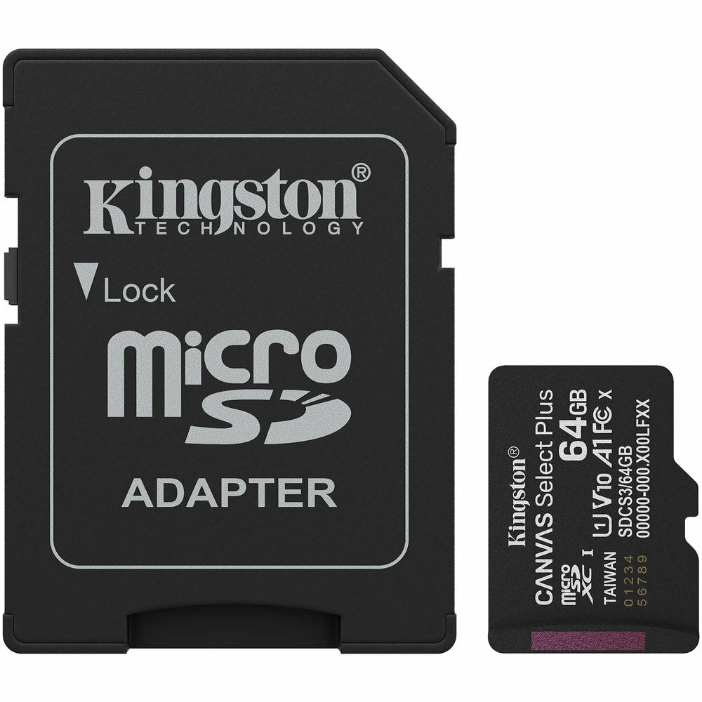 Карта памяти Kingston Canvas Select Plus microSDXC 64 ГБ Gen3 (SDCS3/64GB)